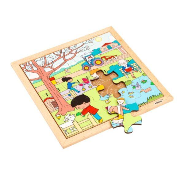 Educo: Wooden Seasonal Puzzle (Spring) | Malih nog naokrog